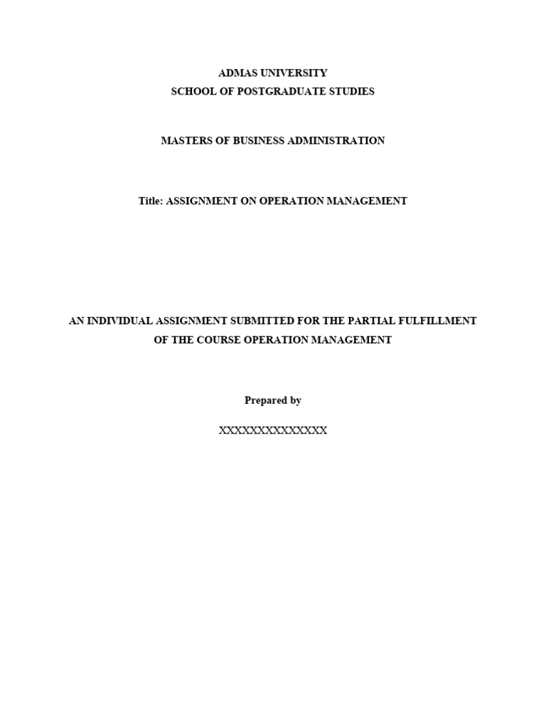 Operation Management Assignment Overview | PDF | Agile Software ...