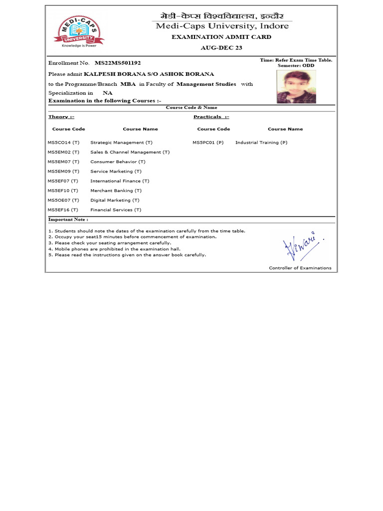 Print Admit Card 2 | PDF | Career & Growth | Technology & Engineering