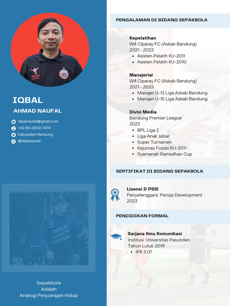 CV Sepakbola - IQBAL | PDF