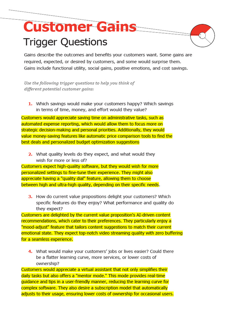 Customer-Gains-Trigger-Questions - Josh | PDF | Utility | Business
