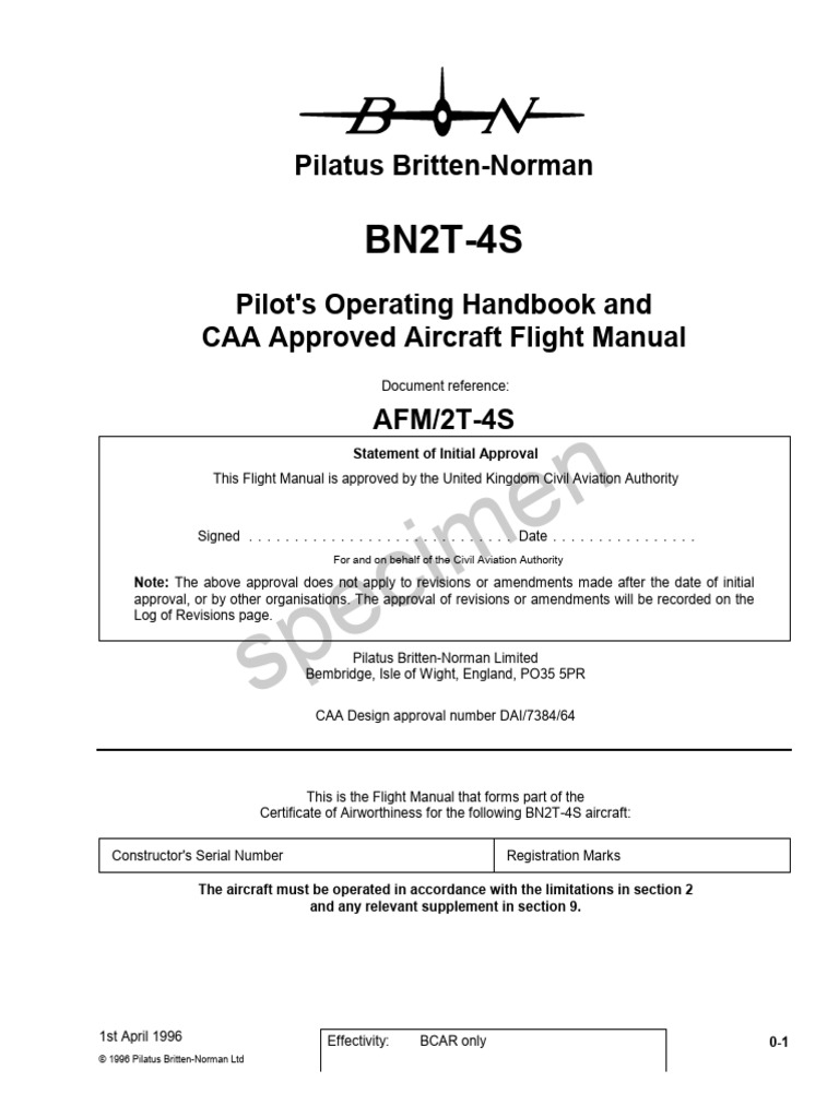 BN2T4S | PDF | Federal Aviation Administration | Engines