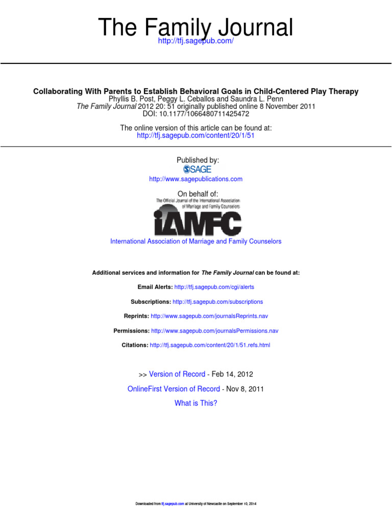 Collaborating With Parents To Establish Behavioral Goals in CCPT | PDF ...