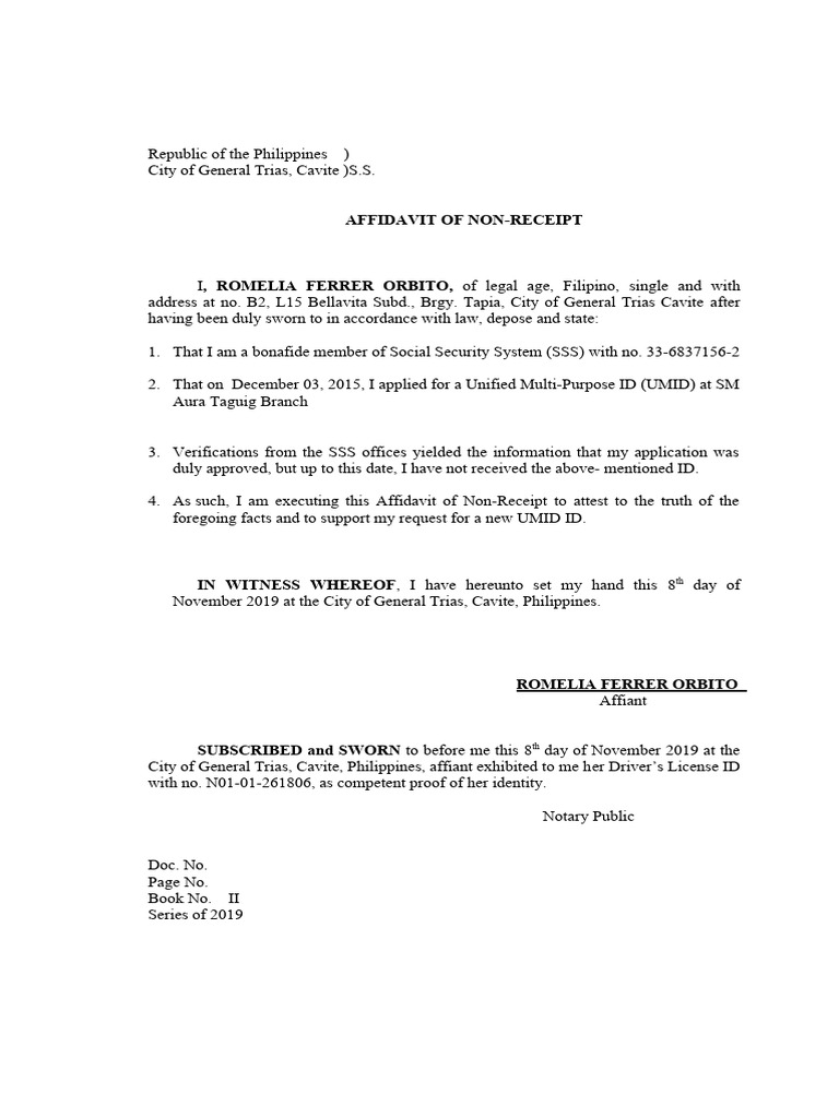 AFF Non Receipt | PDF