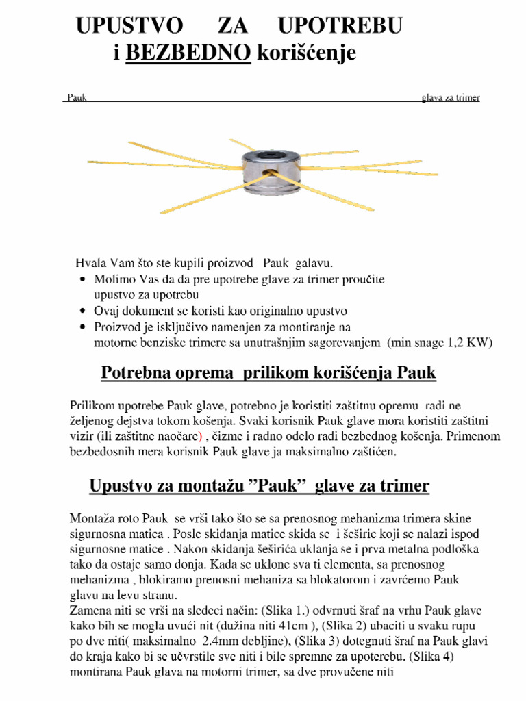 UPUSTVO Pauk | PDF