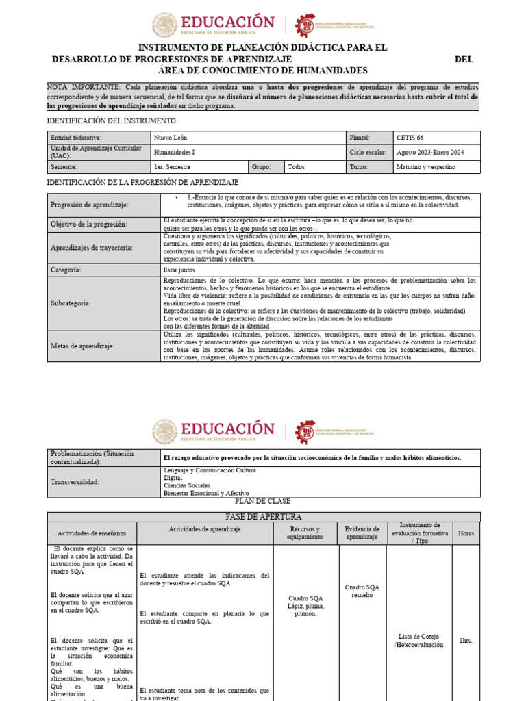 Progresión 8 Con Instrumento de Evaluación | PDF | Evaluación | Aprendizaje