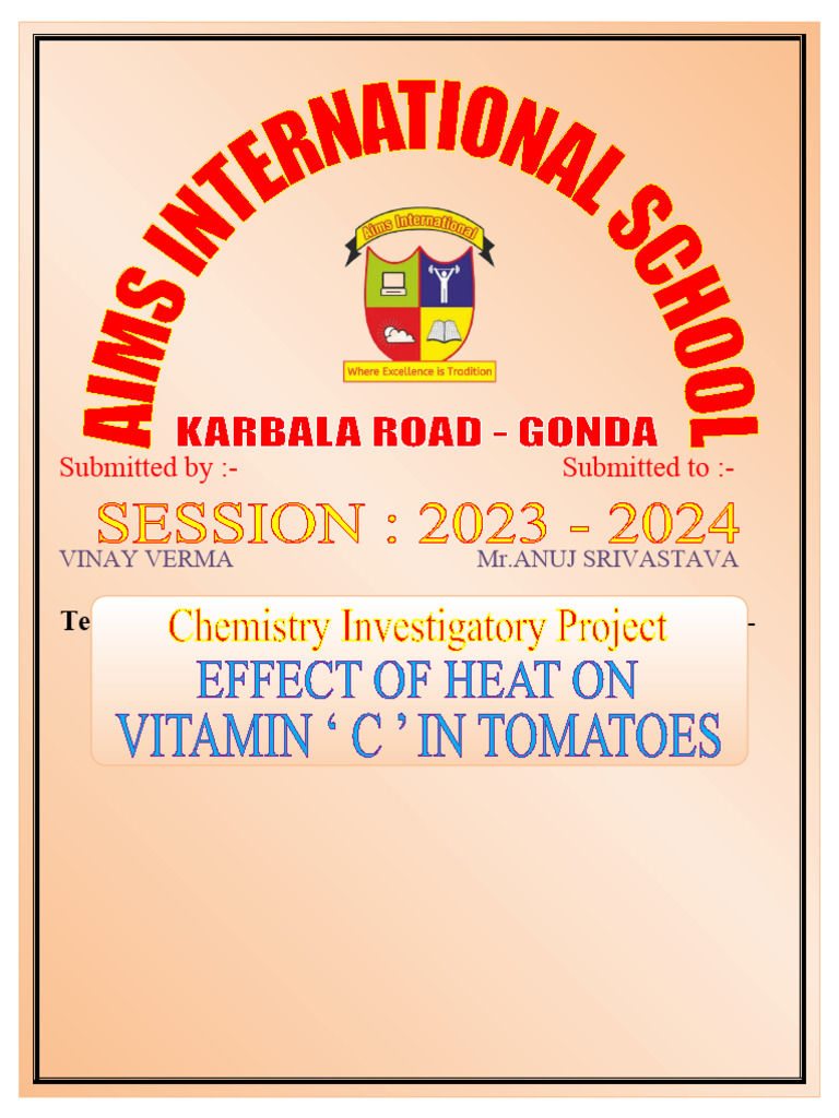 CHEMISTRY Project HARSH | PDF | Vitamin C | Vitamin