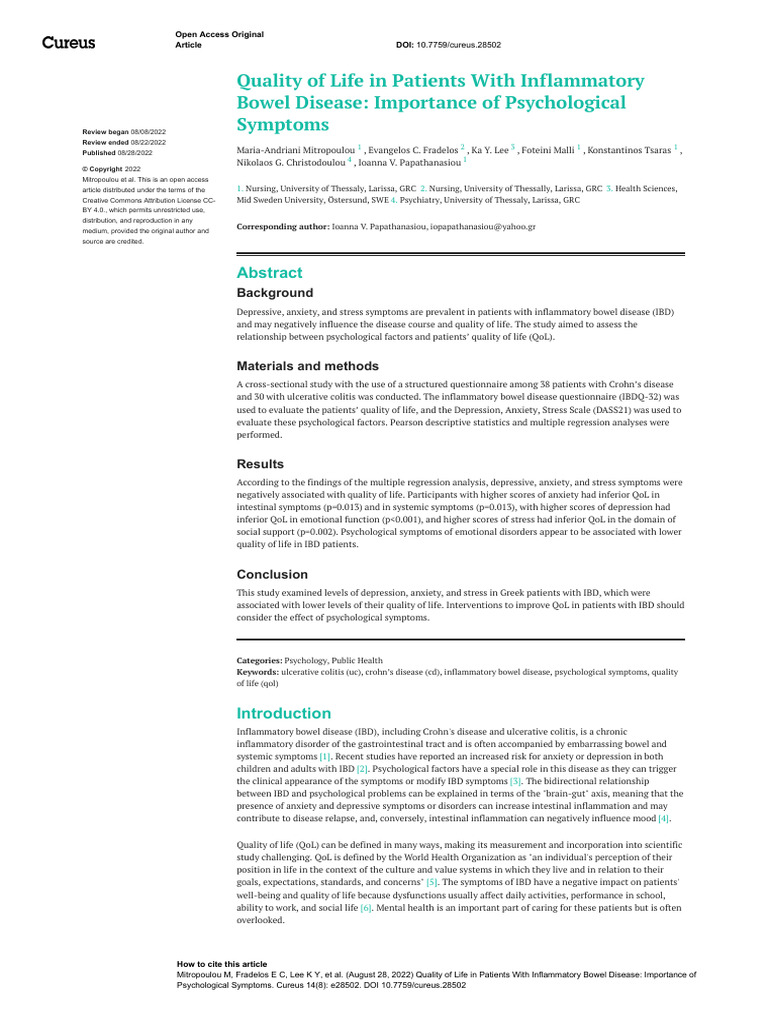 42 Greece Cureus-0014-00000028502 | PDF | Inflammatory Bowel Disease ...