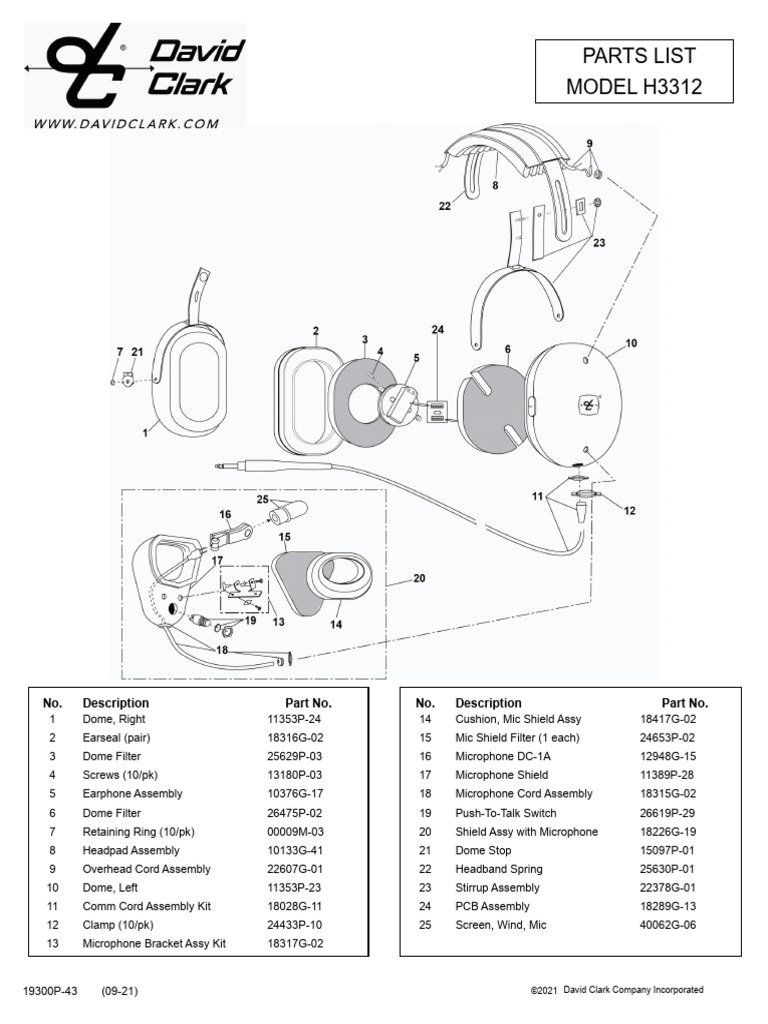 Headset David Clark H3312 | PDF