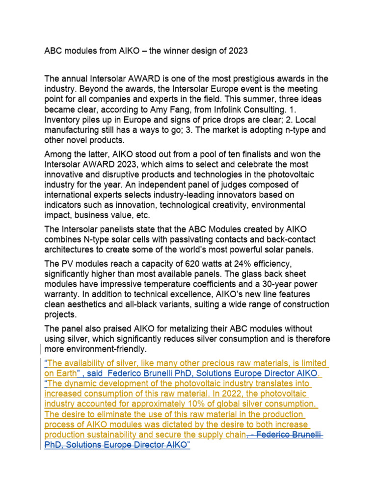 AIKO Modules - Design EN - RG | PDF | Photovoltaics | Solar Panel
