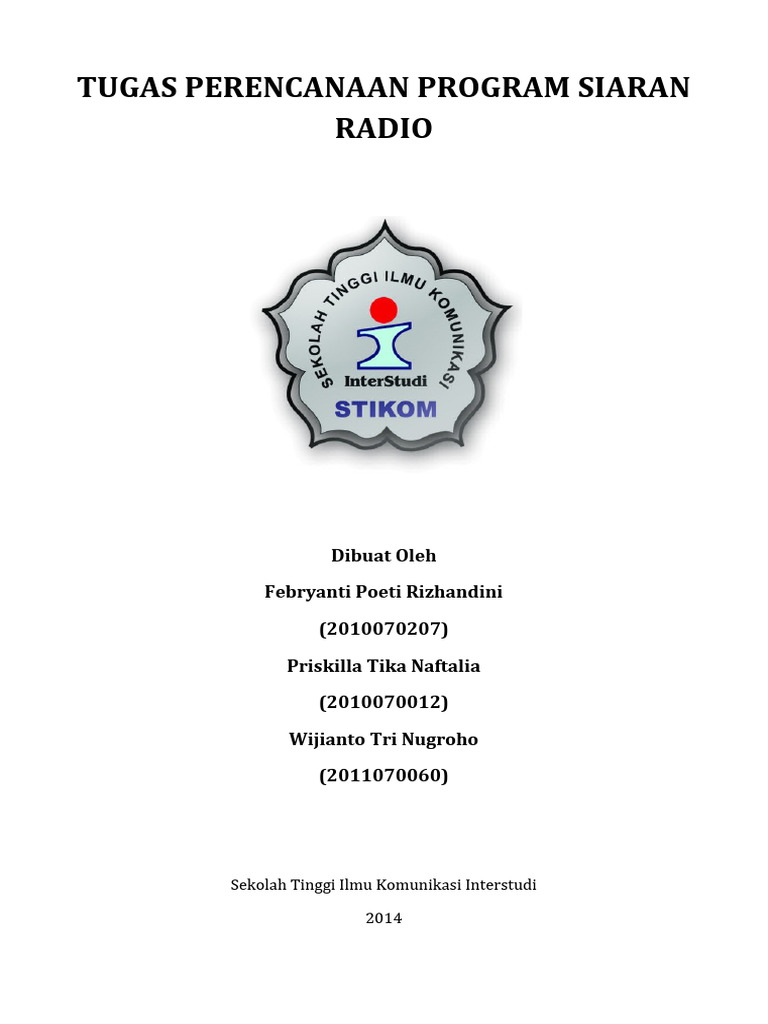 Contoh Perencanaan Program Siaran Radio | PDF