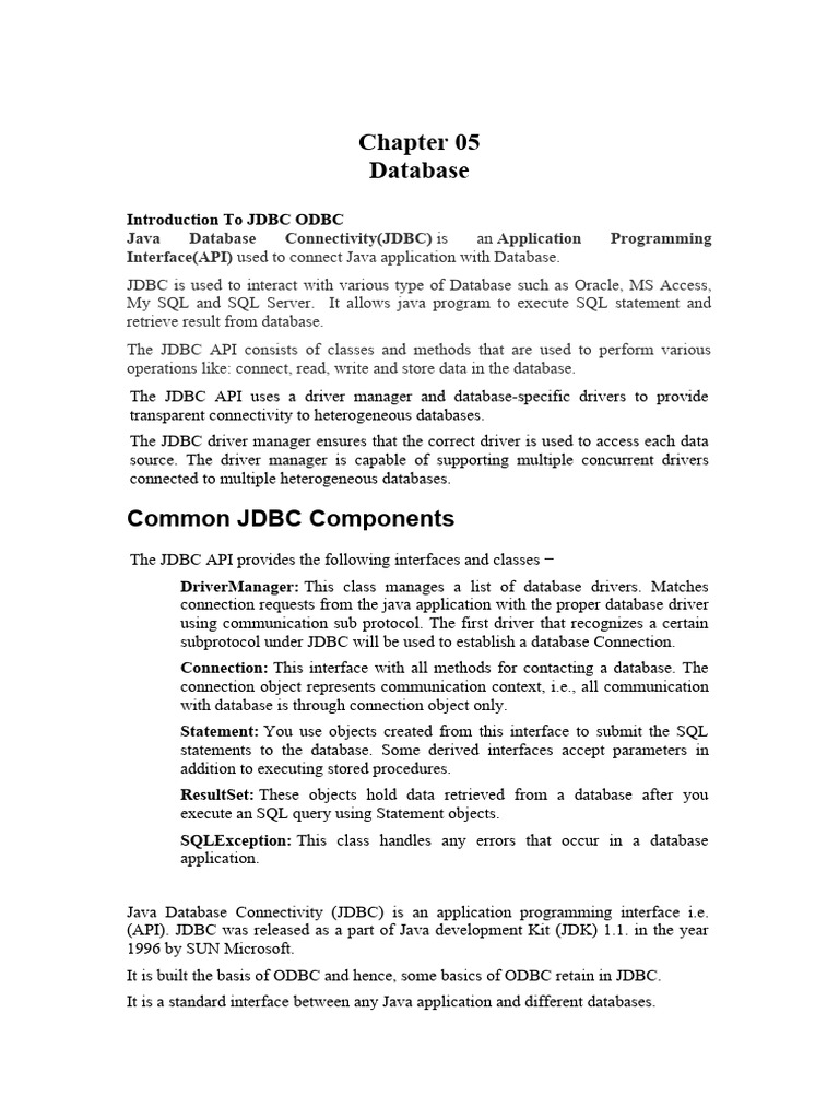 AJP Chapter 5 Database | PDF