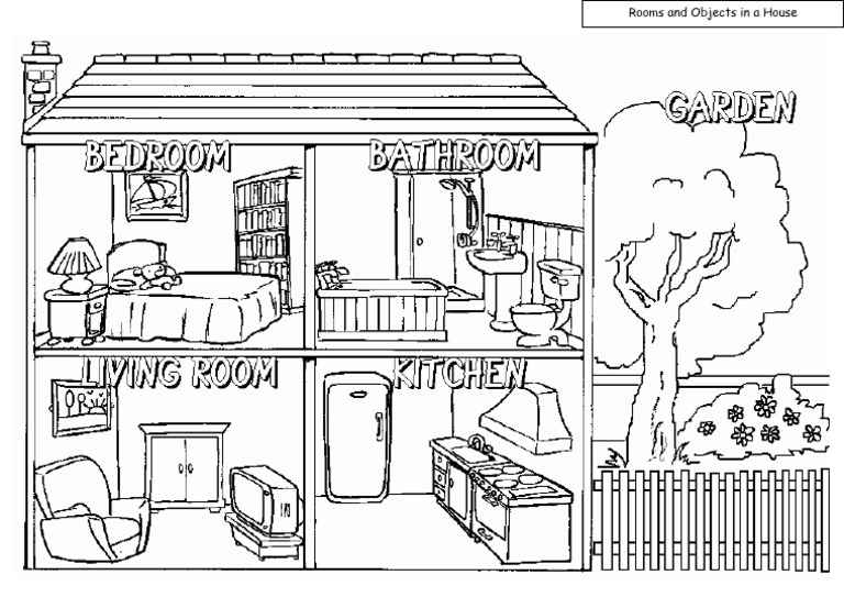Rooms in A House Colouring | PDF