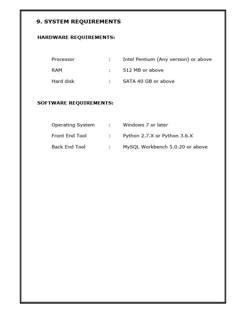 A9. System Requirements | PDF