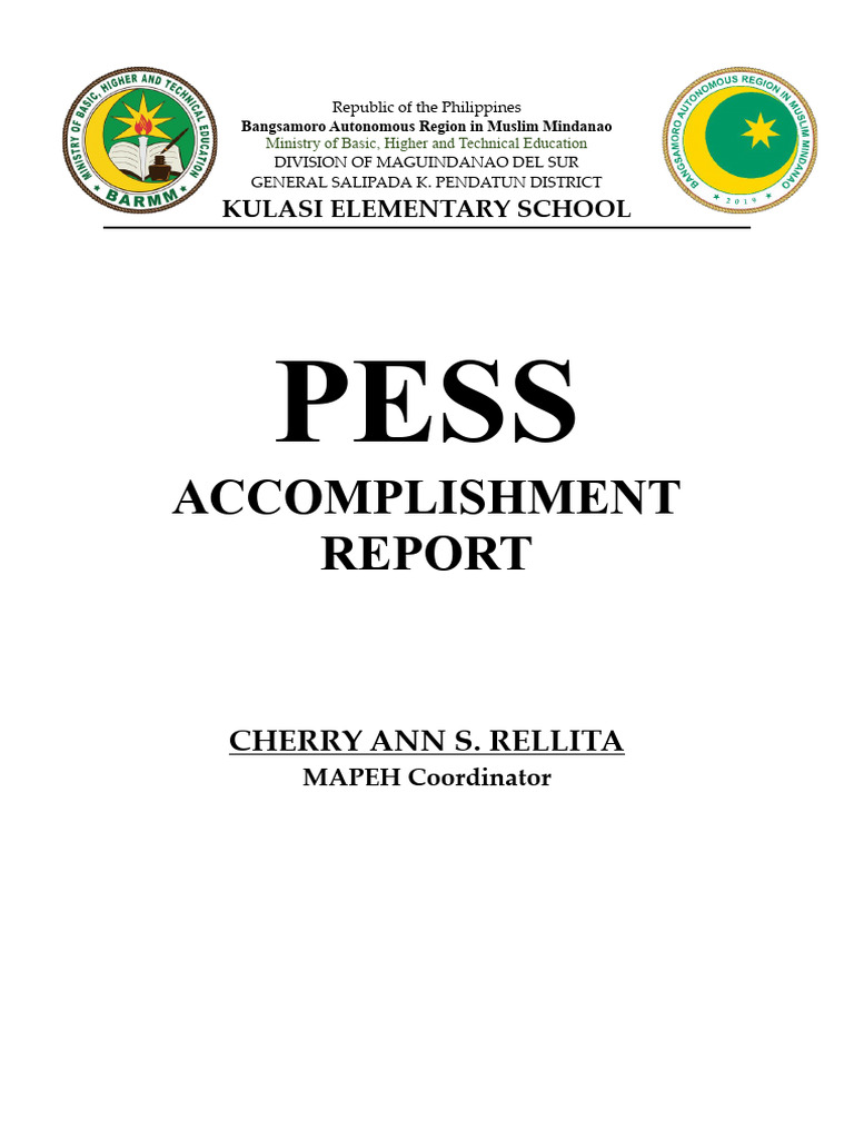 PESS Accomplishment Report | PDF | Cognition