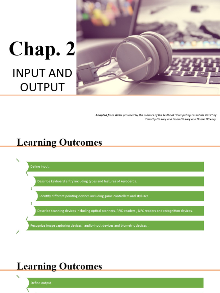 Chapter 2 - Input Output Devices | PDF | Computer Keyboard | Computer Monitor