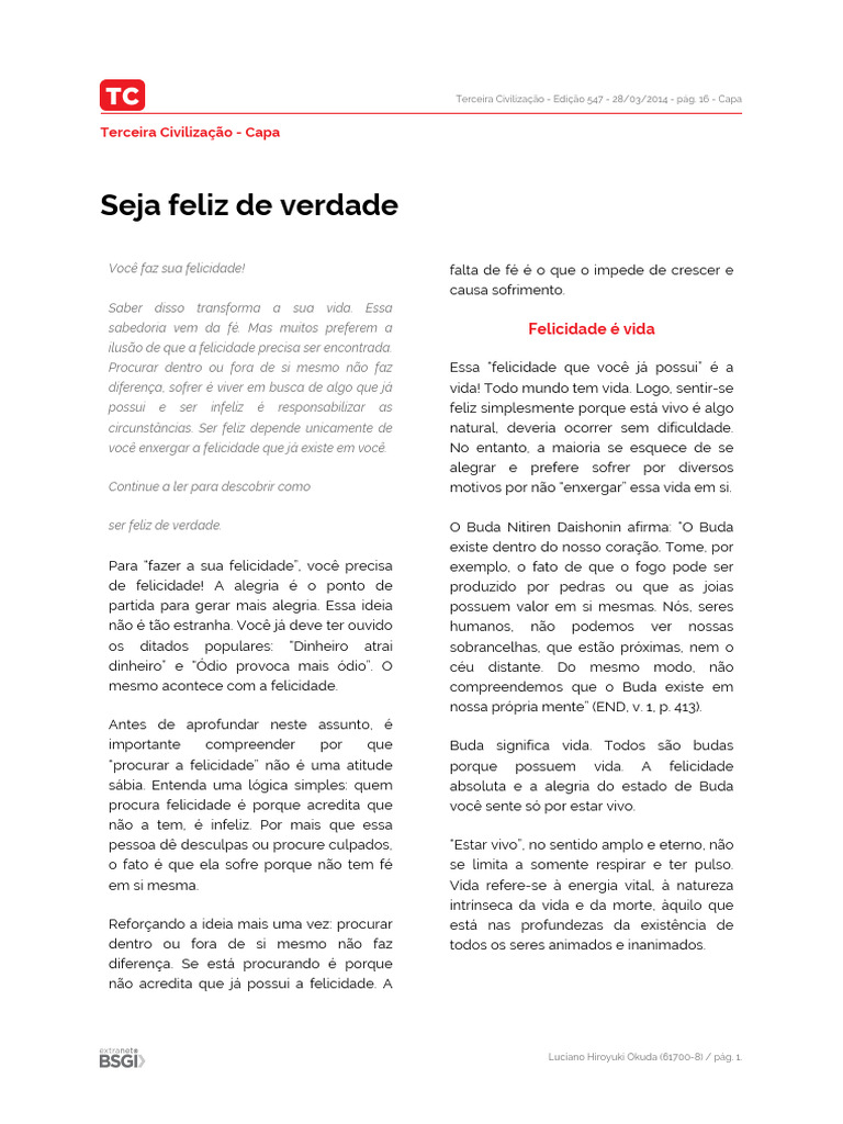 Seja Feliz de Verdade | PDF | Fé | Sabedoria
