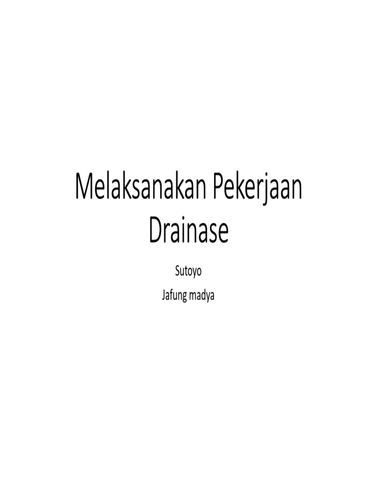 Panduan Pekerjaan Drainase | PDF | Teknologi & Rekayasa