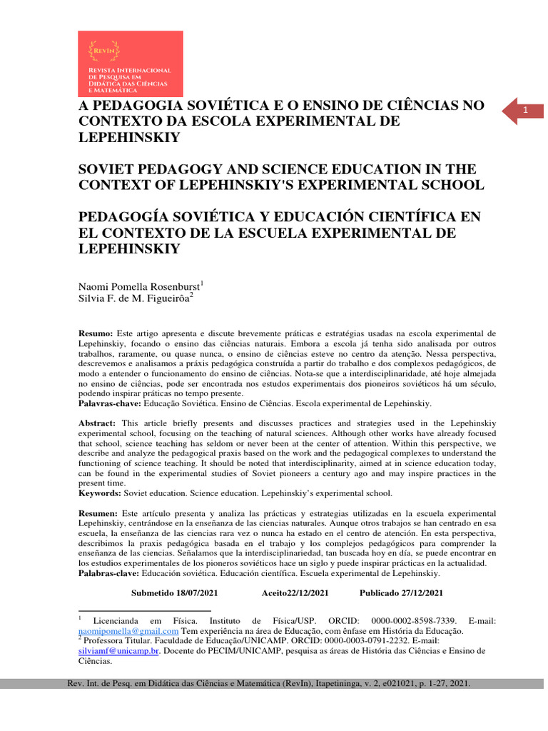 A Pedagogia Sovitica Revin | PDF | Historia