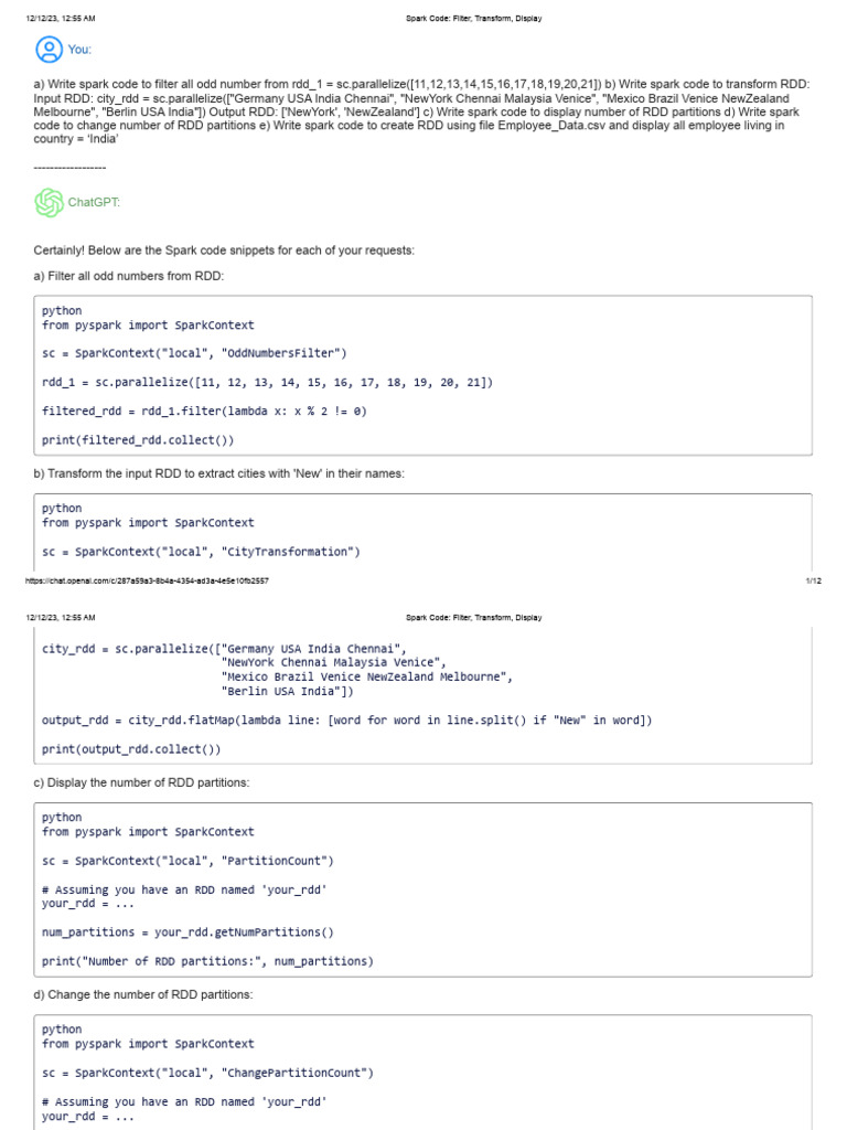 Spark | PDF | Apache Spark | Data