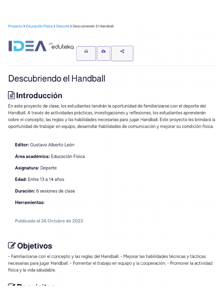 Descubriendo El Handball | PDF