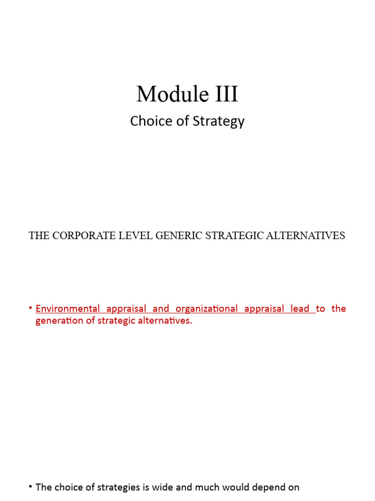 Corporate-Level Strategic Alternatives | PDF | Strategic Management ...