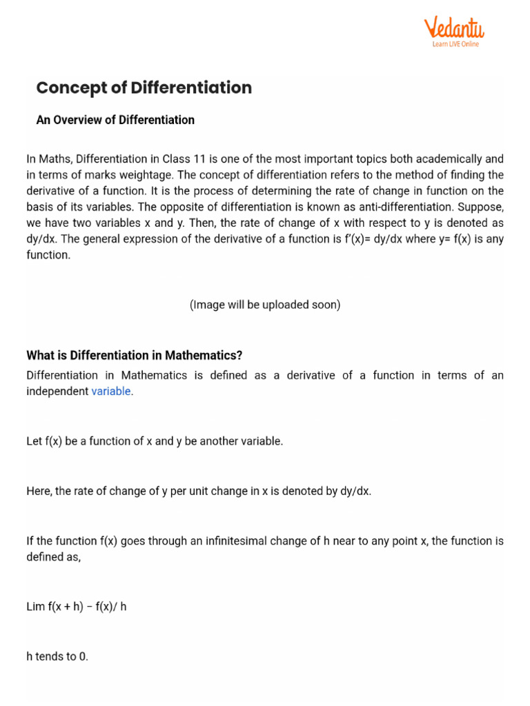 Concept of Differentiation | PDF