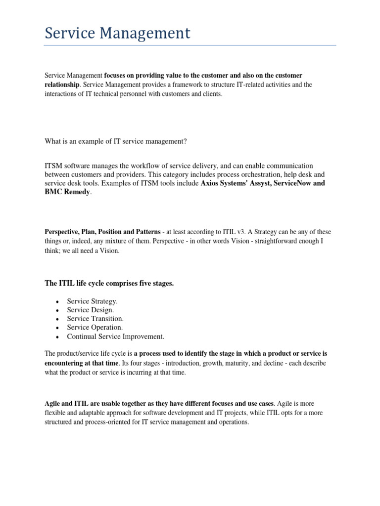 Service Management | PDF