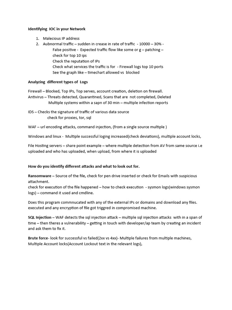 Identifying IOC in Your Network | PDF