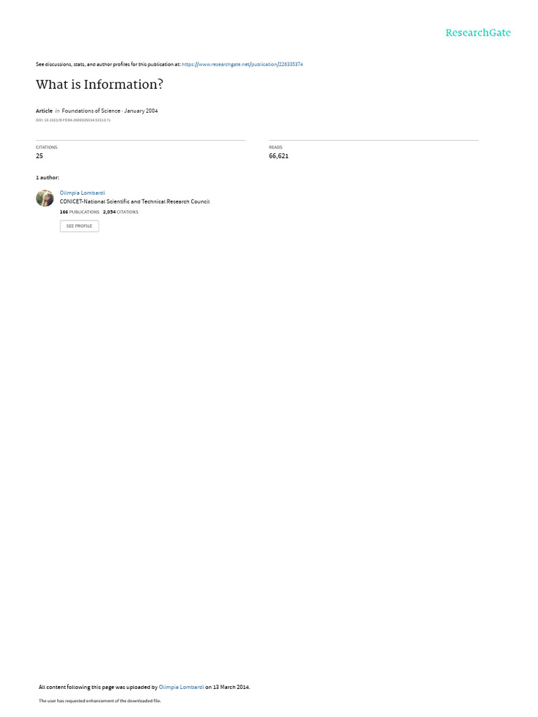 What Is Information | Download Free PDF | Information | Probability ...