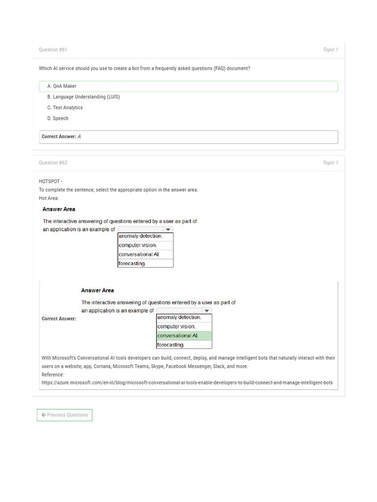 Topic 1 Question #61: Correct Answer | PDF | Machine Learning ...