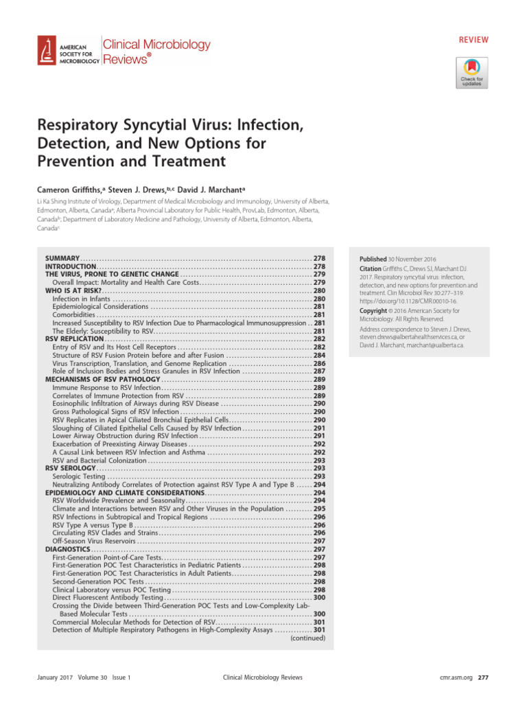 Respiratory Syncytial Virus - Infection, Detection, and New Options For ...