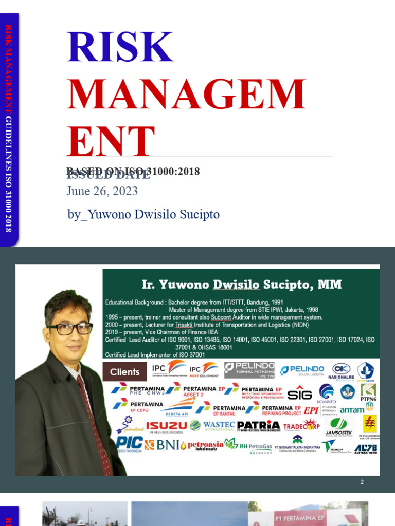 Risk Management Guidelines ISO 31000 2018 - 28 June 2023 - Handout ...