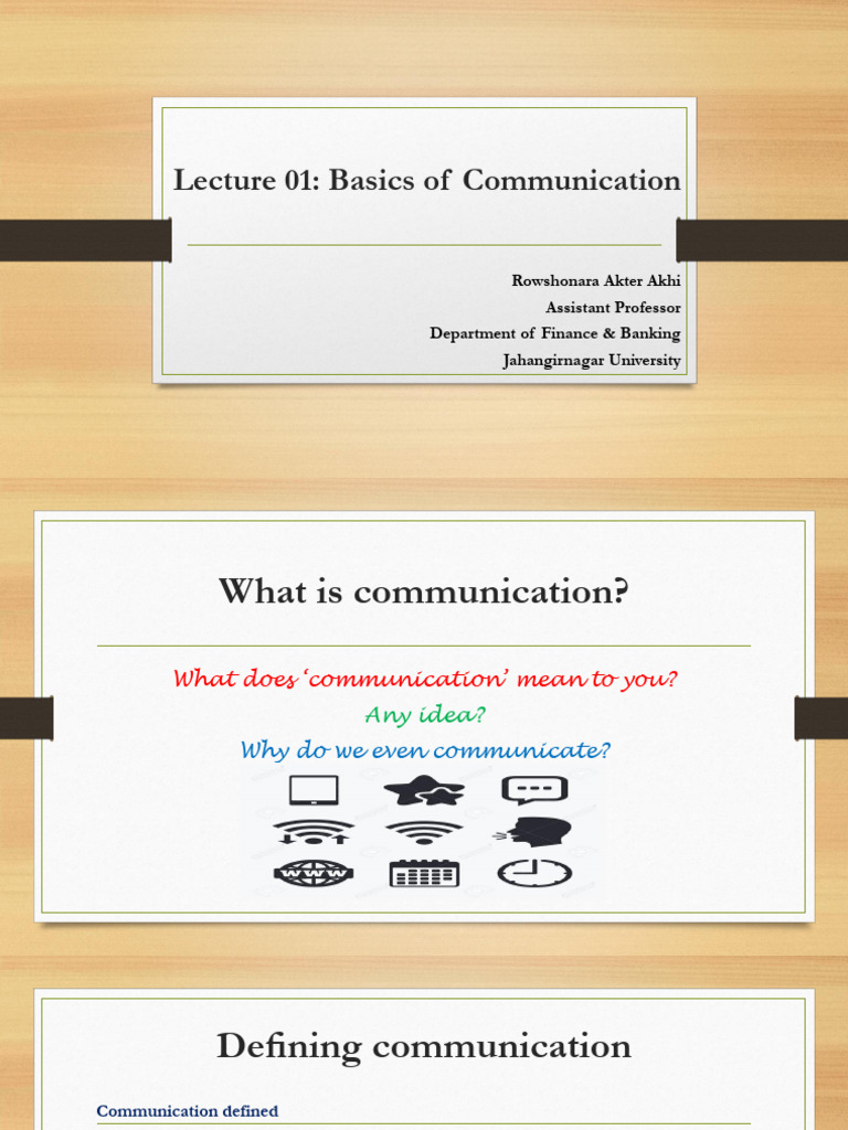 Lecture 01 | PDF | Communication | Information