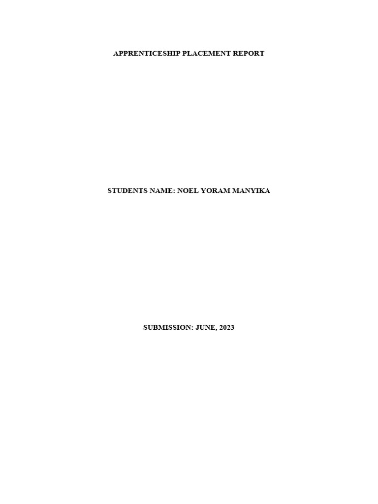 Apprenticeship Report: Community Skills | PDF | Career & Growth