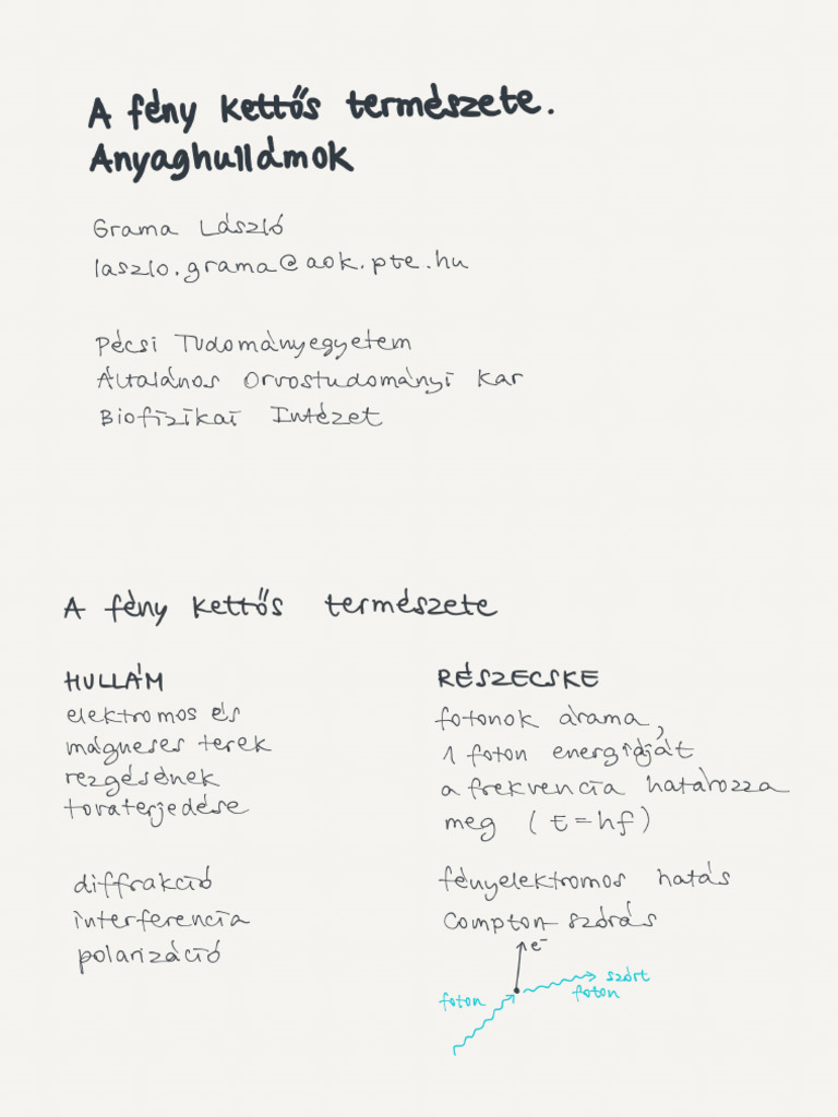 02 Anyaghullámok - Jegyzetek | PDF