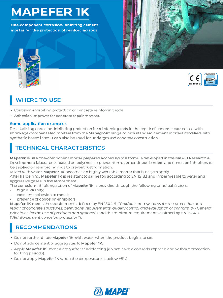 Mapei Mapefer 1K | PDF