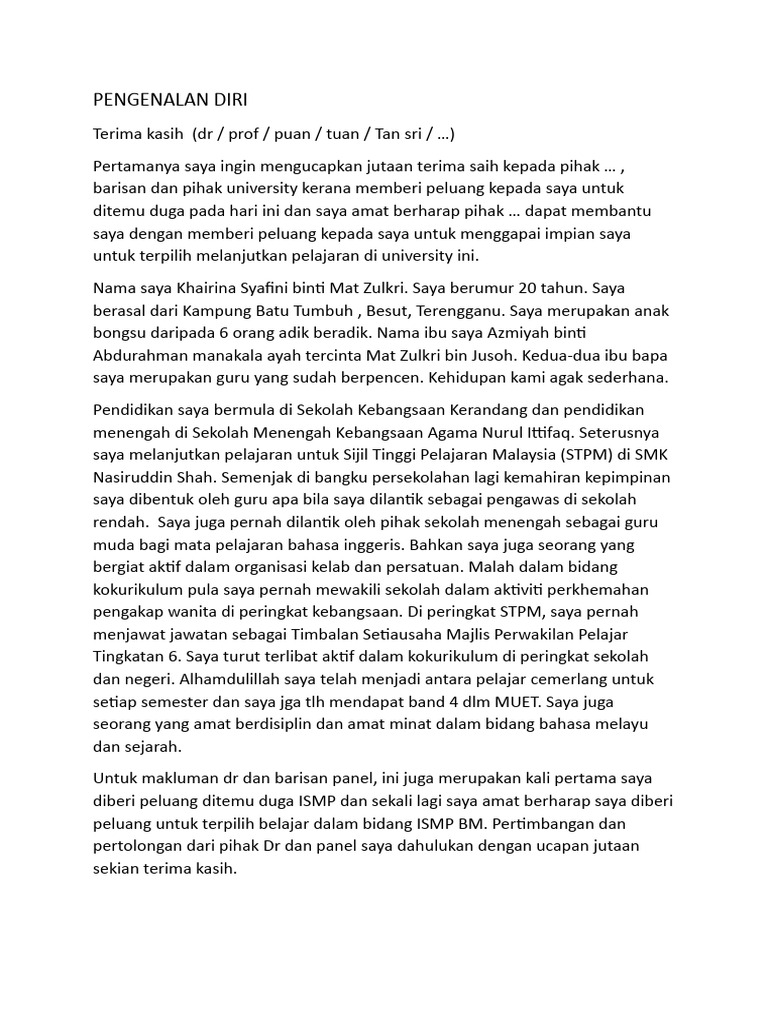 Pengenalan Diri | PDF