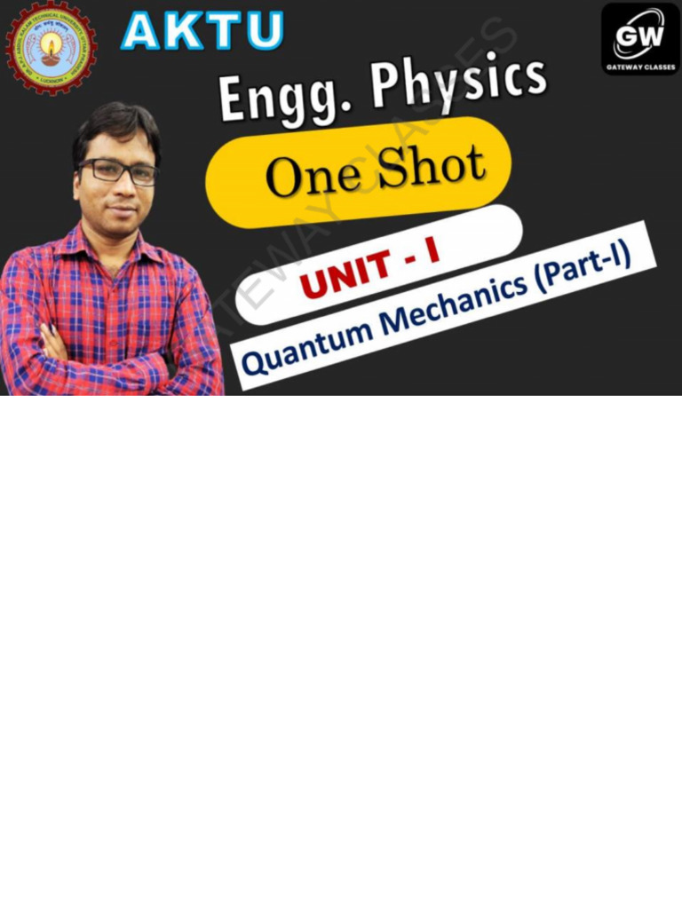 ONE SHOT Engg. Physics Unit-1 (Part-I) | PDF