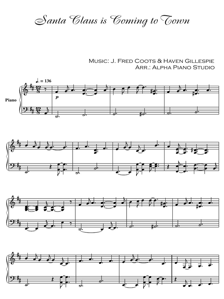 Santa Claus Is Coming To Town | PDF | American Musicians | American Songs