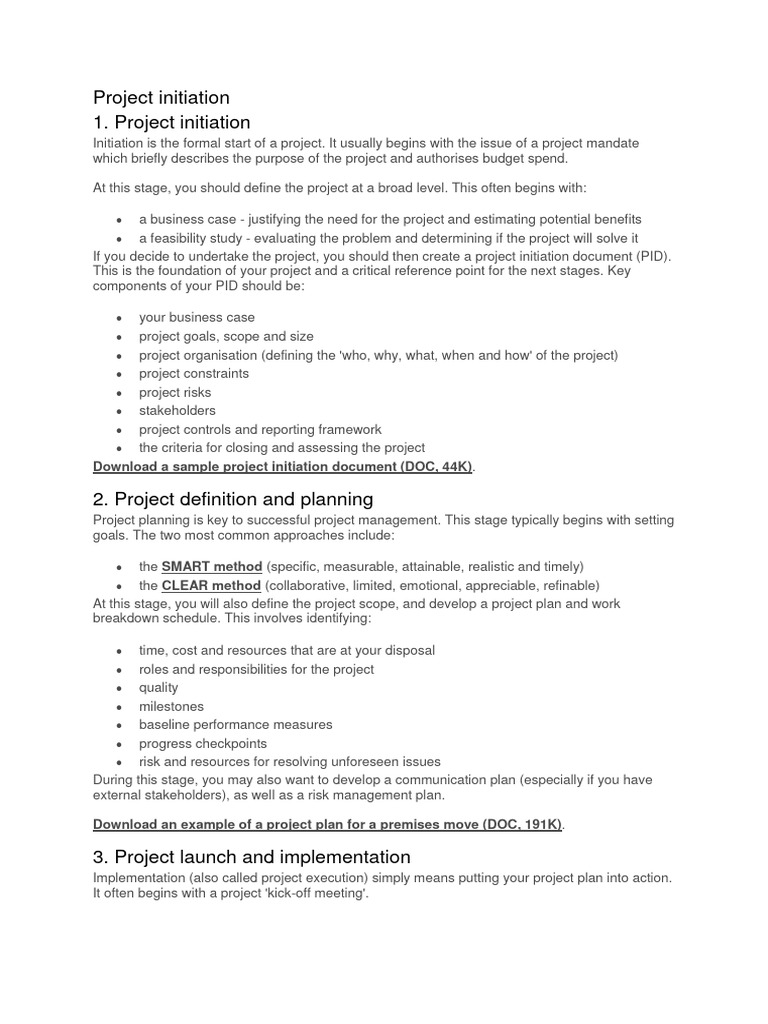 Project Initiation | PDF