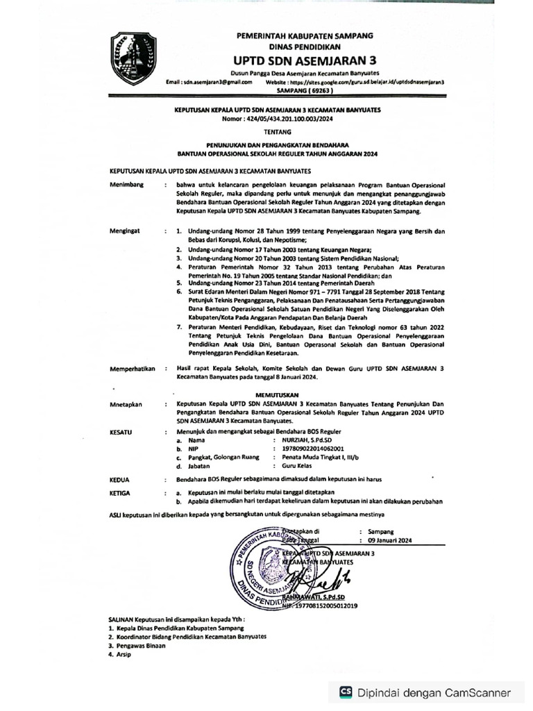 SK Bendahara 2024 | PDF