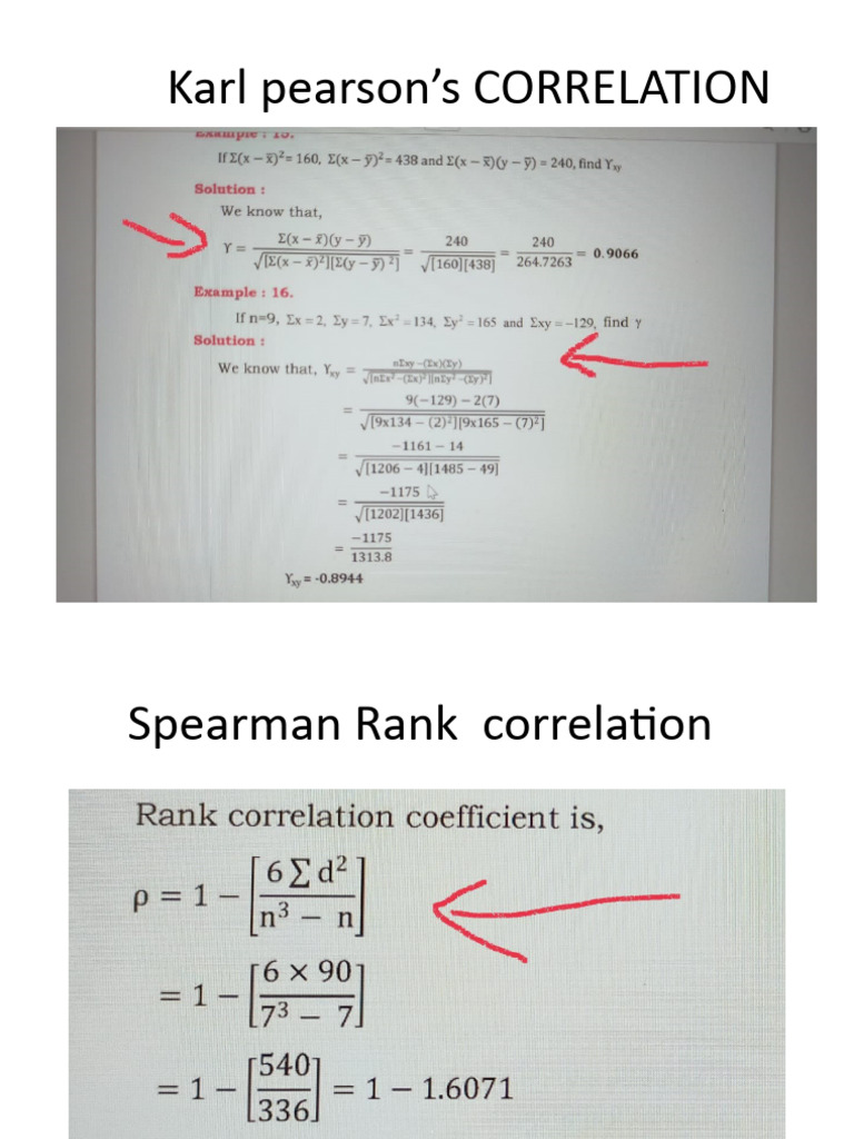 Correlation and Regression Formulas | PDF