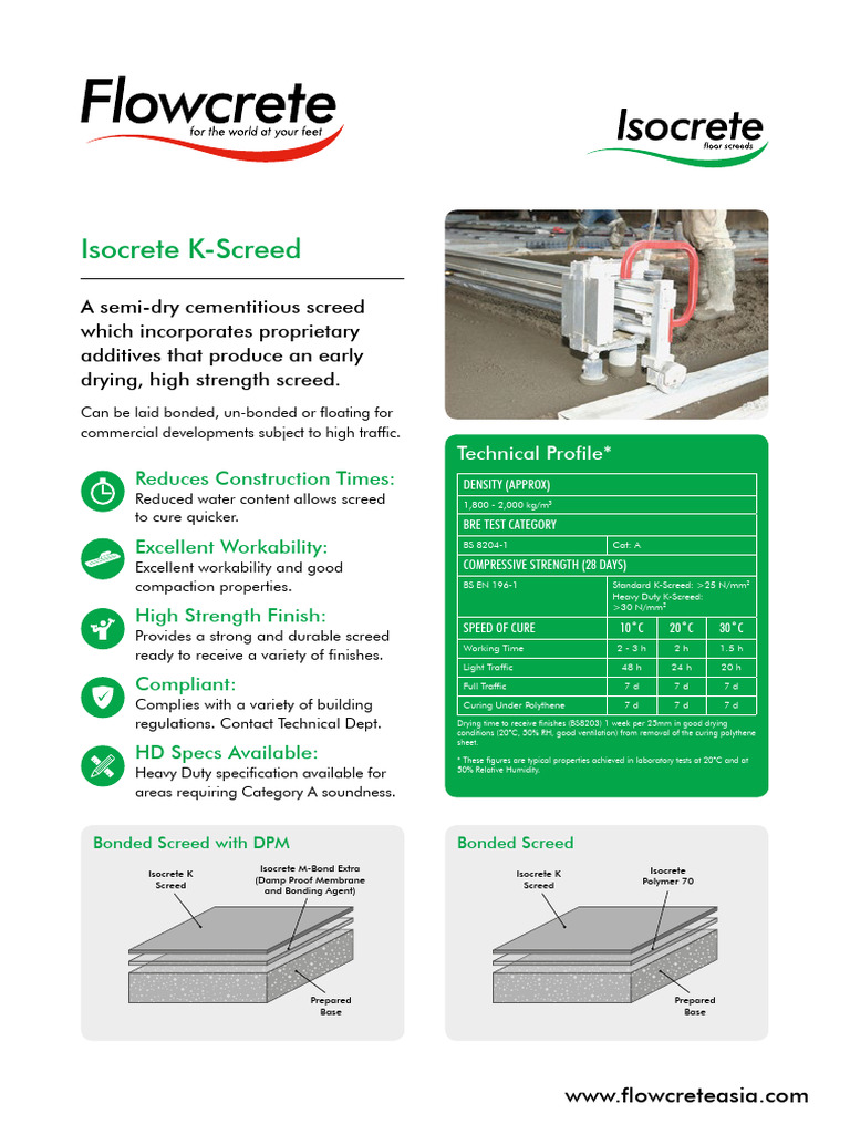 Flowcrete Asia Isocrete K Screed May2020 Tds | PDF | Polyethylene | Epoxy