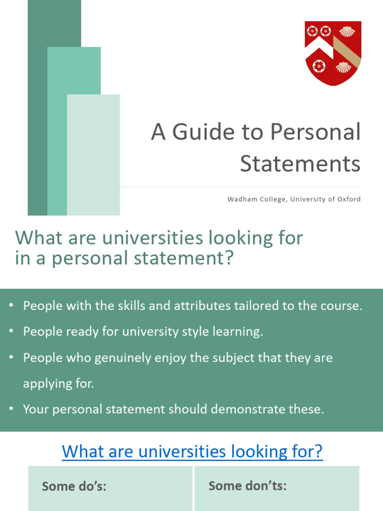 Oxford Personal Statement Guide | PDF | Career & Growth