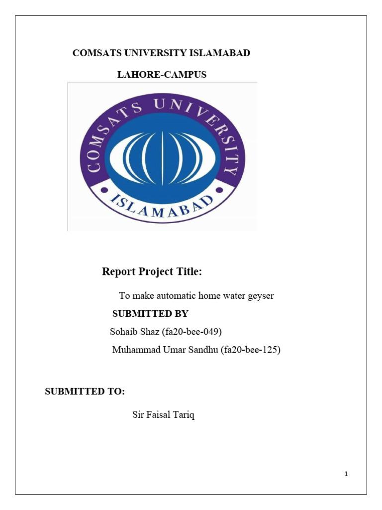 Msi Project Report Initial | PDF | Arduino | Water Heating
