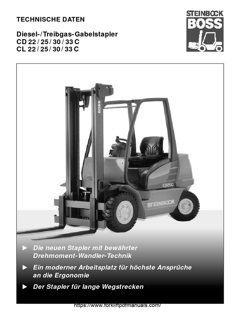Steinbock Boss CD CL 22 25 30 33 Forklift Trucks Specs PDF | PDF