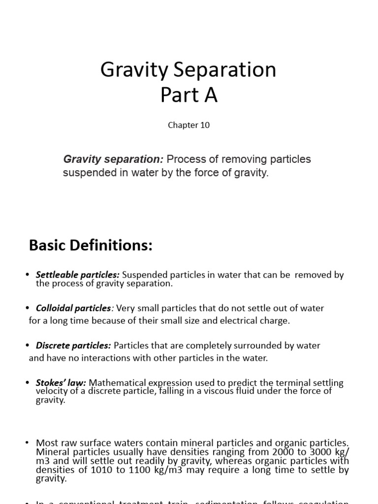 Gravity Separation | PDF | Soft Matter | Chemical Engineering