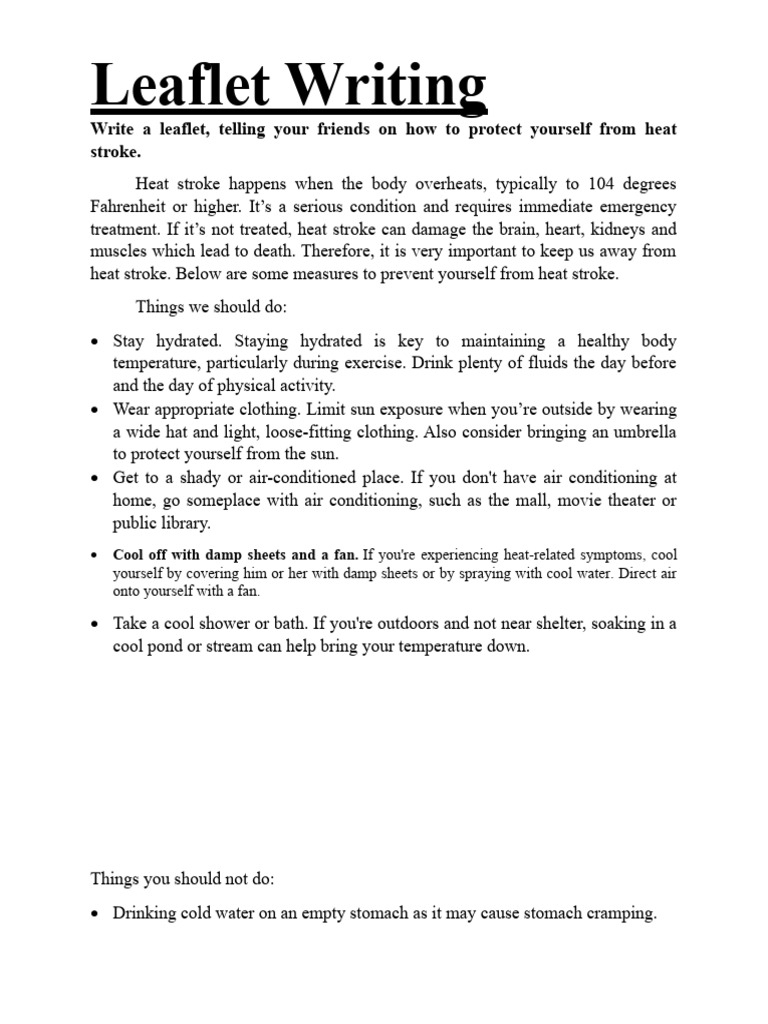 Leaflet Writing 1 | PDF