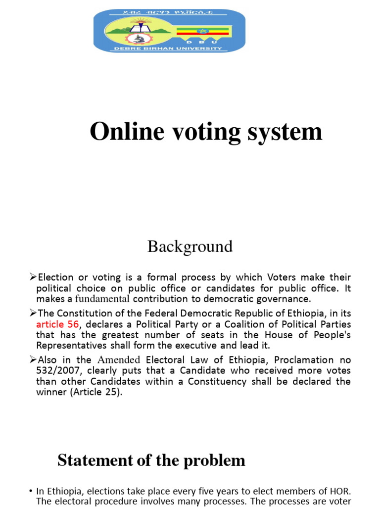 FINAL Presentation | PDF | Voting | Databases
