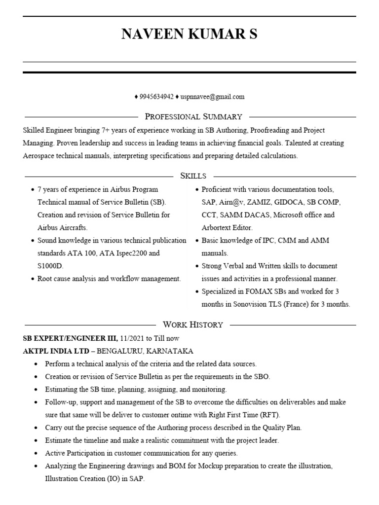 Resume - Naveeen Kumar S - SB | PDF